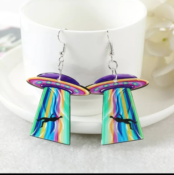 None | Jewelry | Nwt Ce5 Ufo Fun Earrings Alien Abduction New | Poshmark
